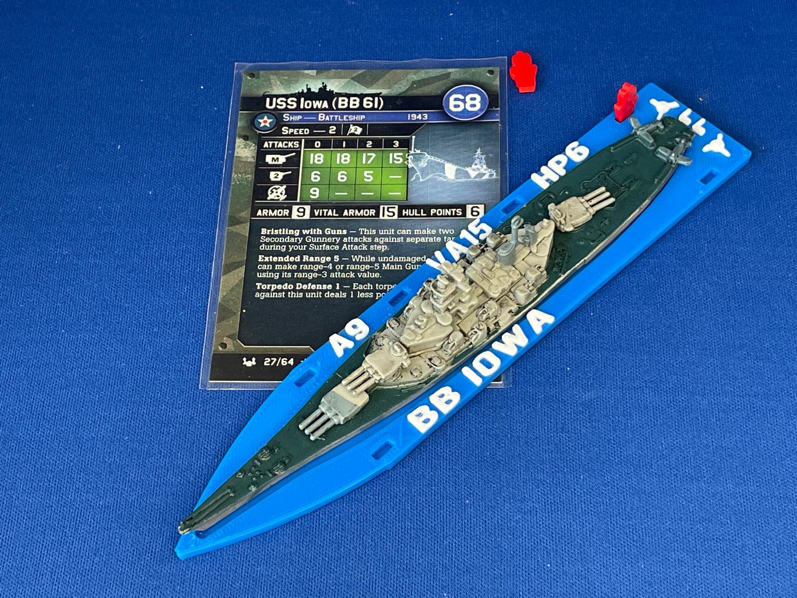 War at Sea USS Iowa Ship Base - Game Aid by The Fun Kingdom - Wargaming3D
